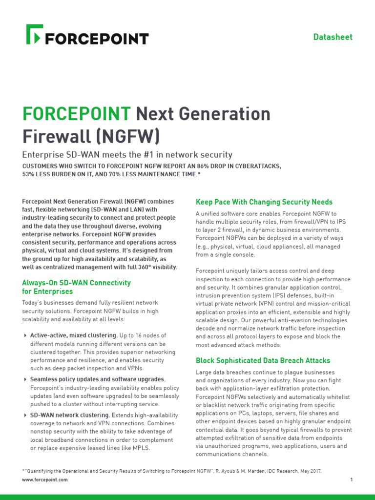 Datasheet Forcepoint NGFW en | PDF | Virtual Private Network | Firewall ...
