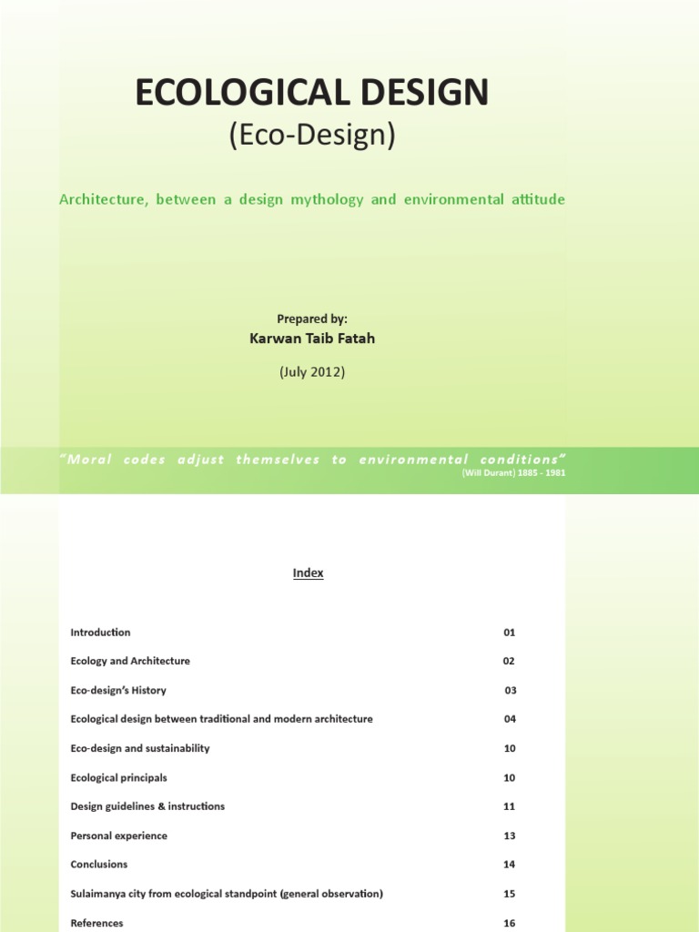 Ecological Design | PDF | Sustainability | Ecology