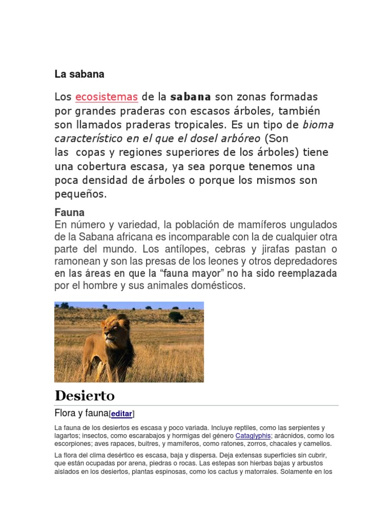 La Sabana | PDF | Selva | Desierto