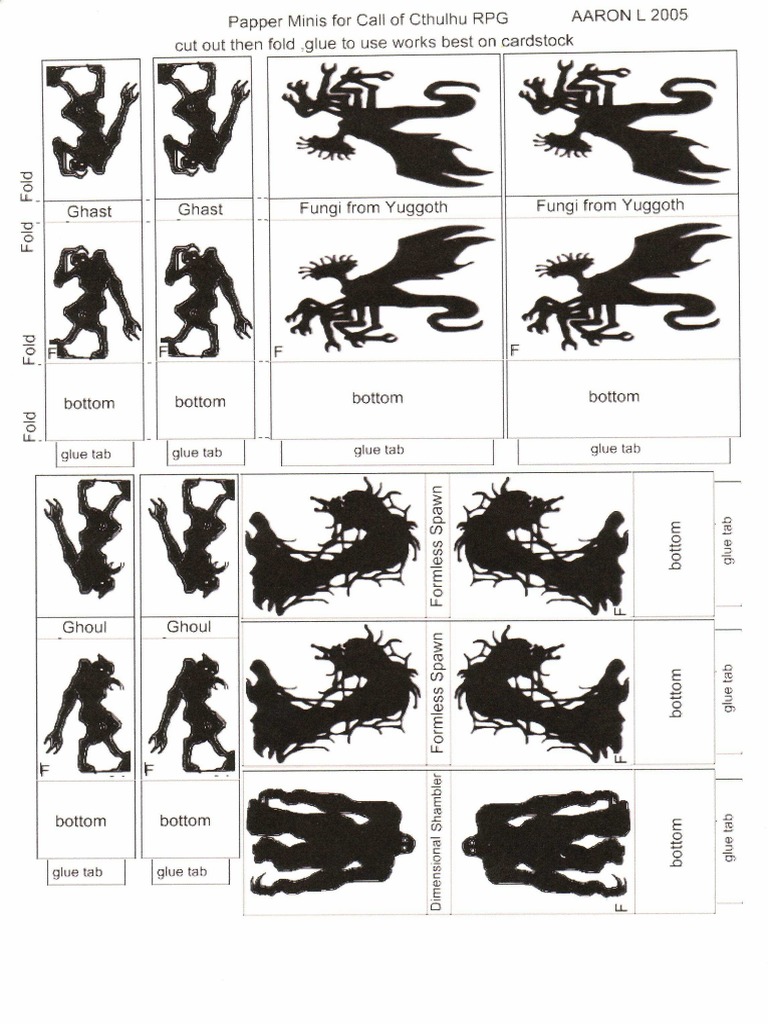 23829-Cthulhu Paper Minis 1 - 5 PDF | PDF