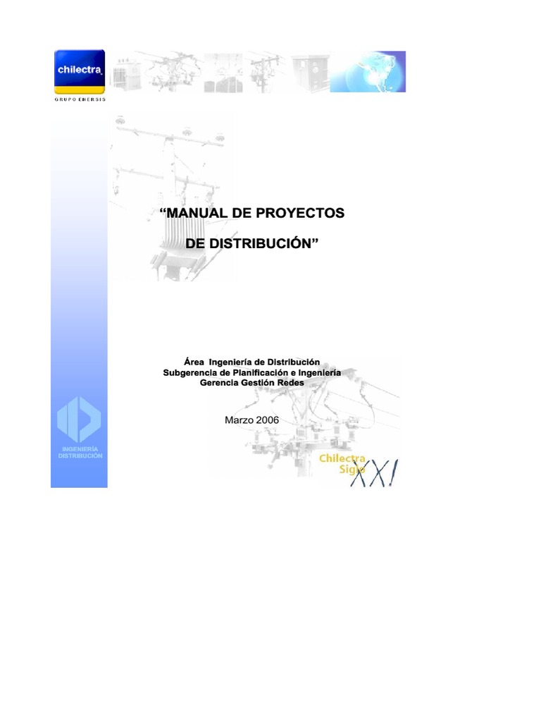 Manual de Proyectos de Distribucion Chilectra | Descargar gratis PDF | Transformador | Planificación