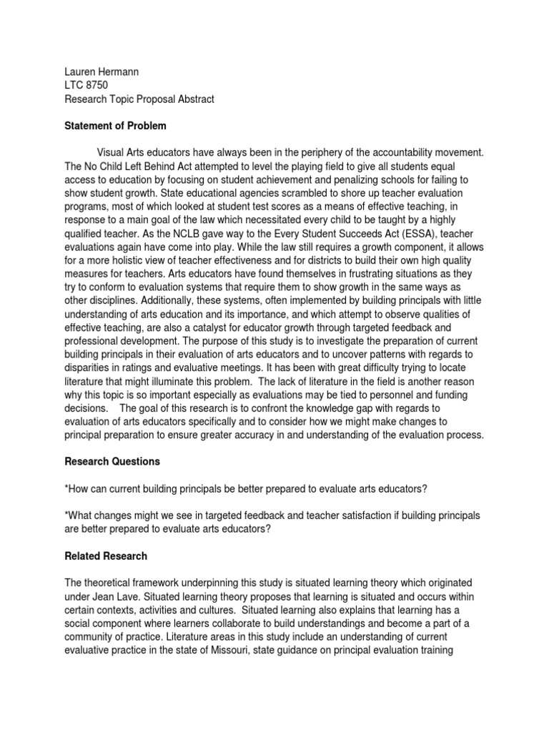 Evaluating Arts Educators Effectively | PDF | Qualitative Research | No ...