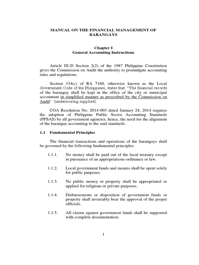 Manual On The Financial Management of Barangays | PDF | Depreciation ...
