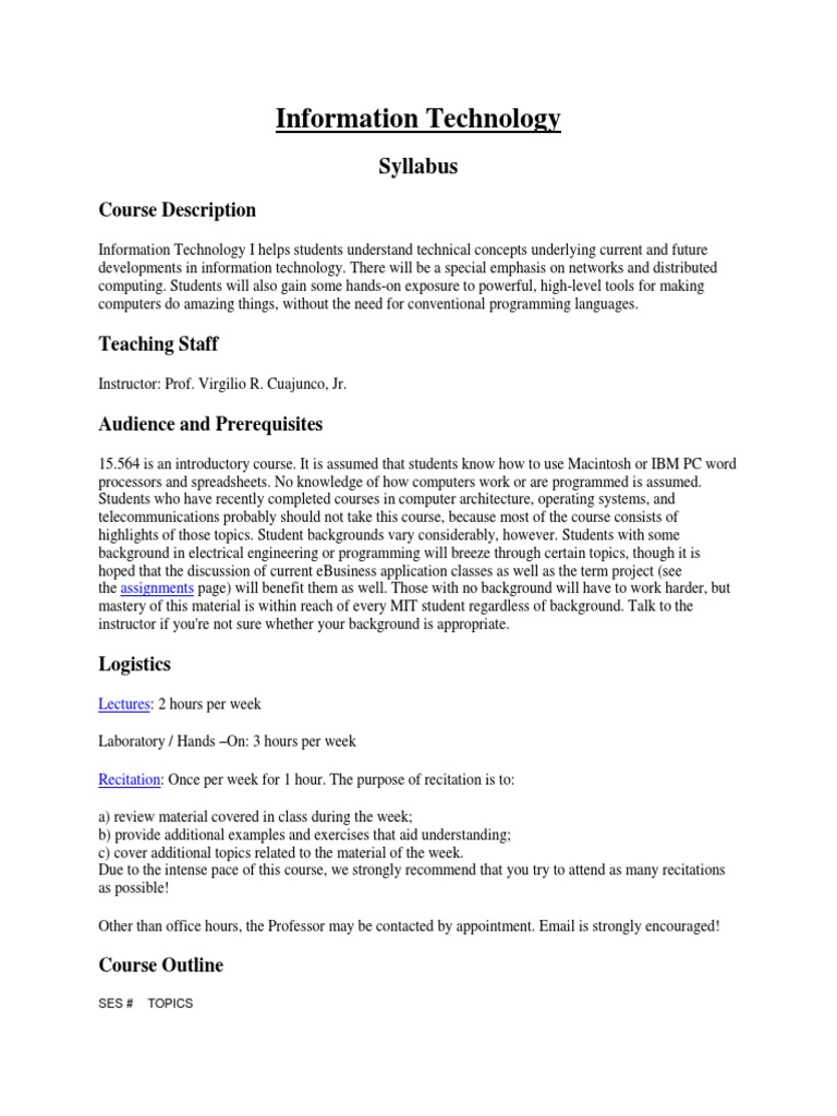 Intro to Information Technology Course | PDF | Computer Network | World ...