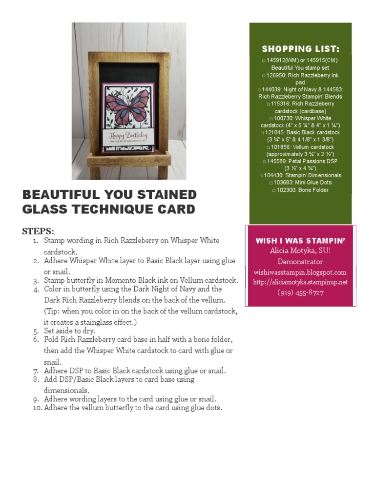 Stained Glass Butterfly Card Tutorial | PDF | Conservation And ...