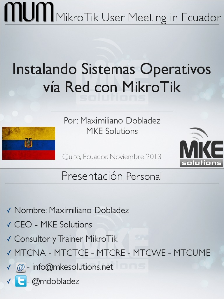 Instalando Sistemas Operativos Vía Red Con MikroTik PDF | PDF ...