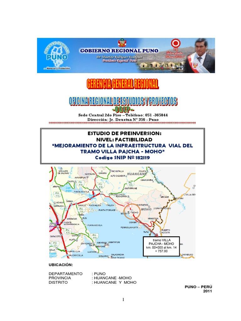 1 Estudio de Preinversion Factibilidad | PDF | La carretera | Presupuesto