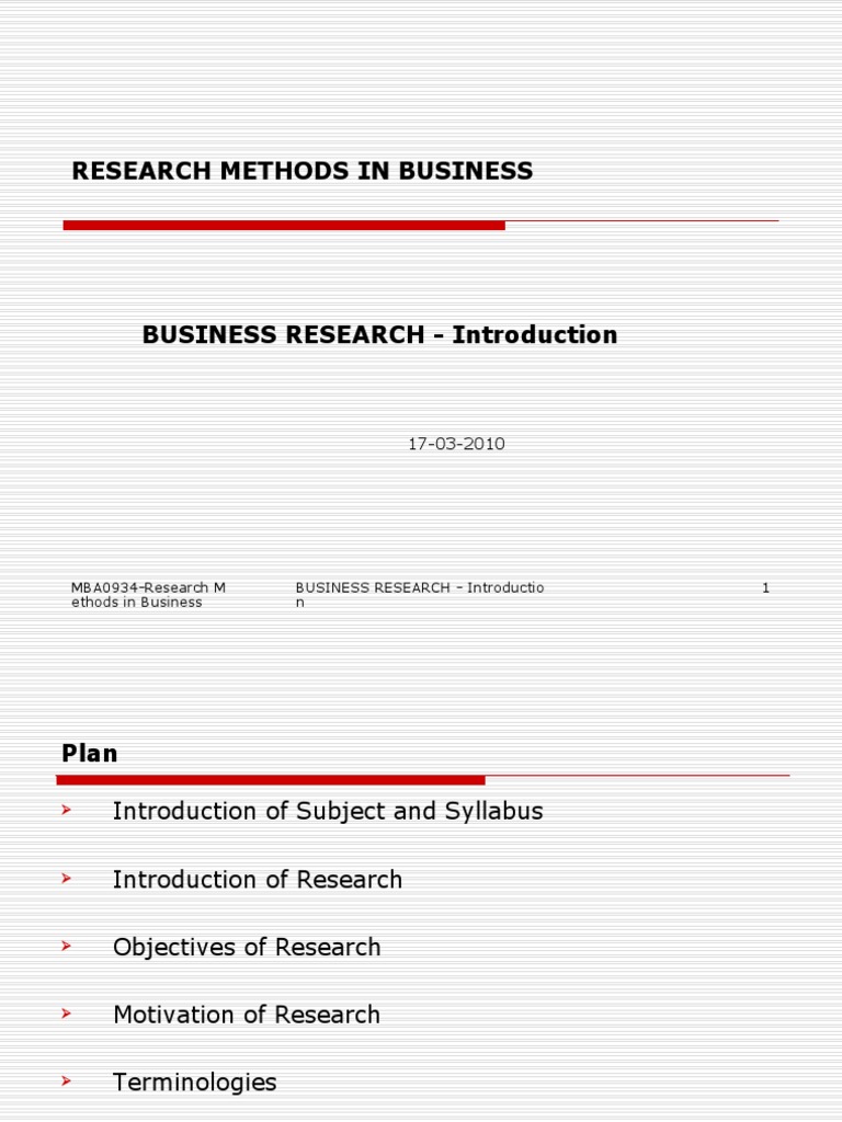 Unit 1 - Business Research-Introduction | PDF | Hypothesis | Knowledge