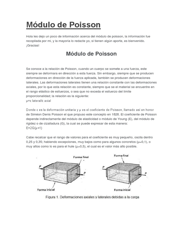 Módulo de Poisson | PDF | El módulo de Young | Rigidez