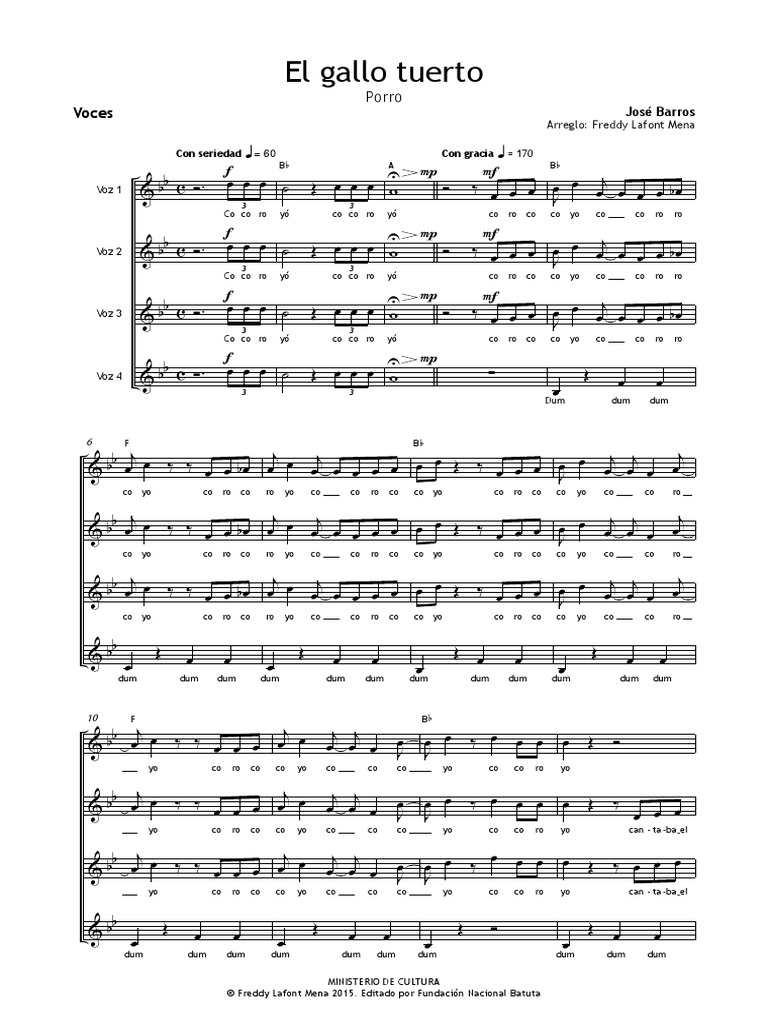 El Gallo Tuerto - Voces | PDF | Musica Sudamericana | Musica ...