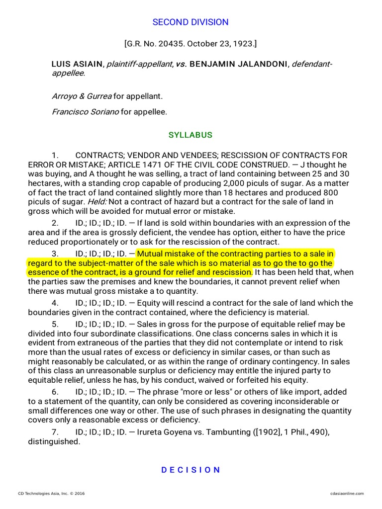 Plaintiff-Appellant Vs Vs Defendant-Appellee Arroyo & Gurrea Francisco ...