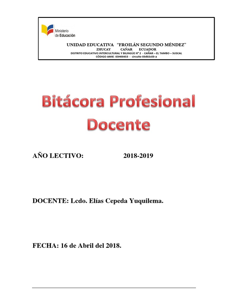 Bitacora Profesional Docente | PDF | Cambio | Maestros