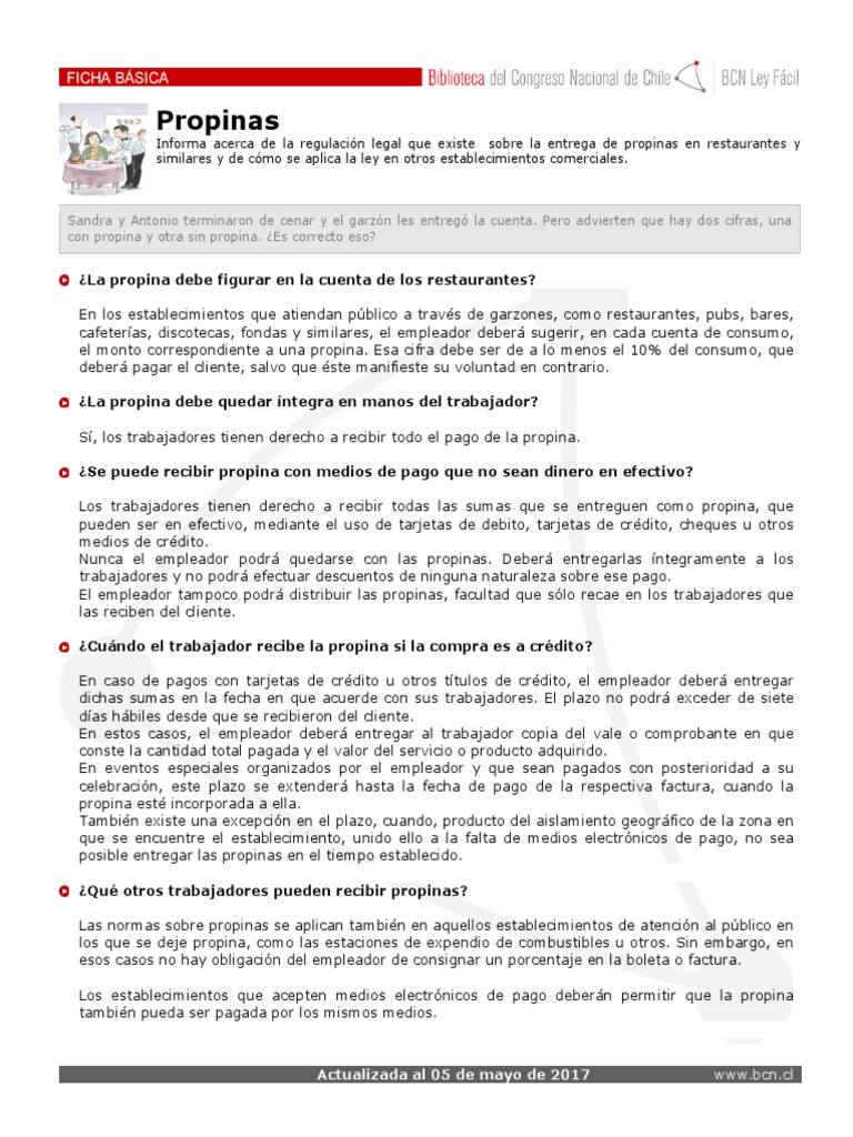 Ficha Propinas | PDF | Gratificación | Crédito