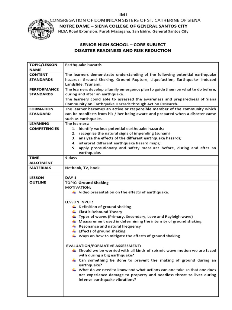 1 Earthquake Hazards LP | PDF | Earthquakes | Fault (Geology)