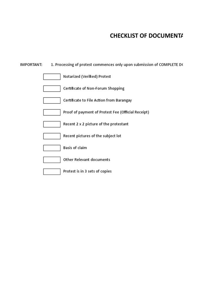 DENR Protest Document Checklist | PDF