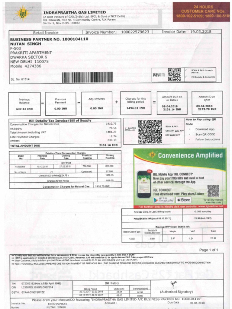 Gas Bill PDF | PDF