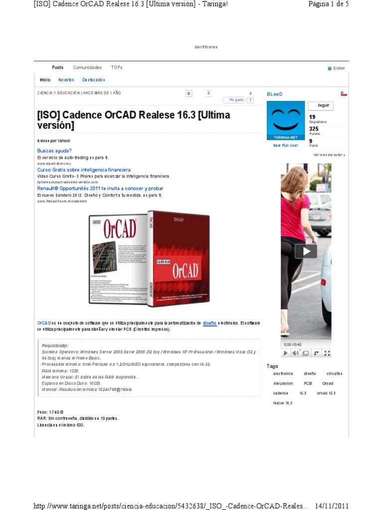 Cadence OrCAD Realese 16 3 Ultima Version | PDF | Microsoft Windows | Memoria de acceso aleatorio