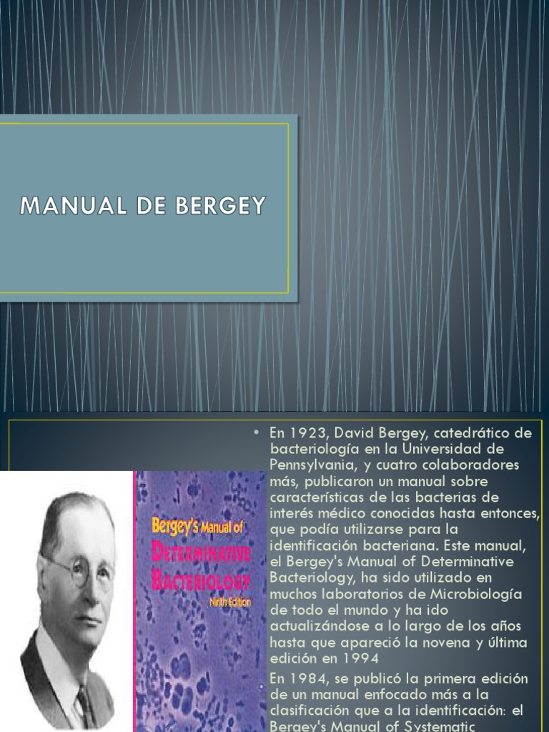 Manual de Bergey: Clasificación Bacteriana | PDF | Procariota | Las ...