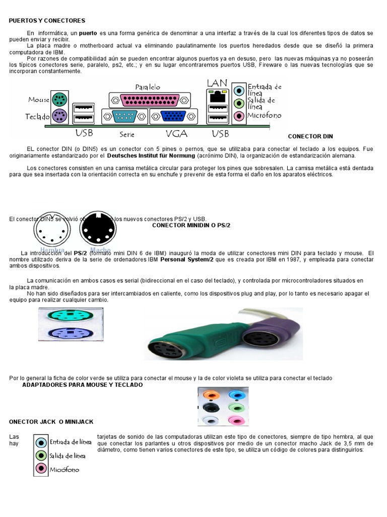 Puertos y Conectores de La PC | PDF | USB | Hdmi