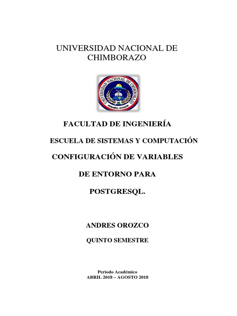 Configuracion Entorno Postgres | PDF | Postgre Sql | Programa de computadora