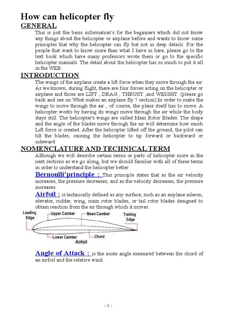 How Can Helicopter Fly: General | PDF | Helicopter Rotor | Helicopter