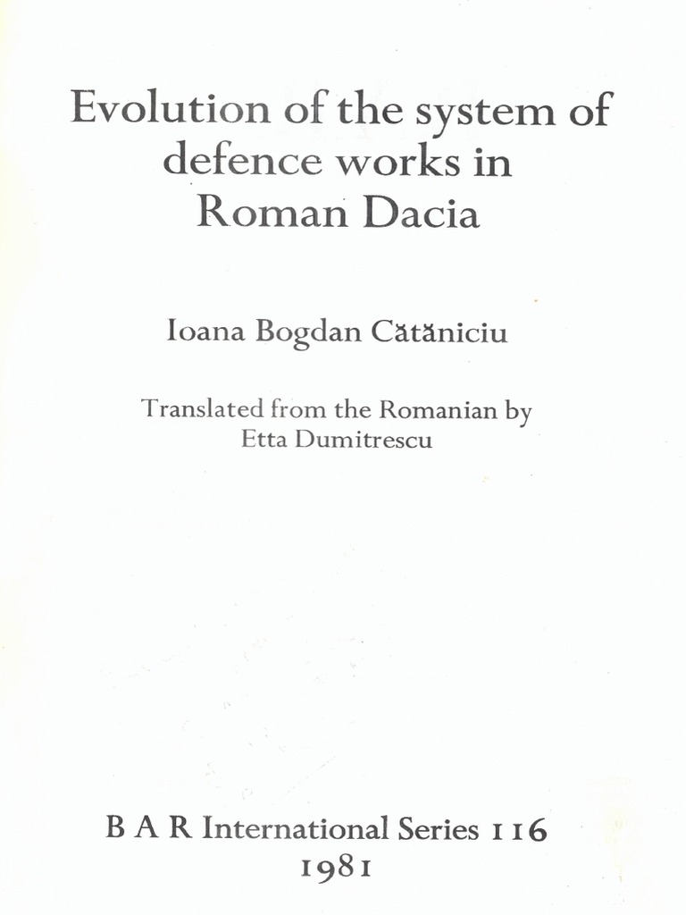 Evolution of The System of Defence Works in Roman Dacia | PDF | Ancient ...