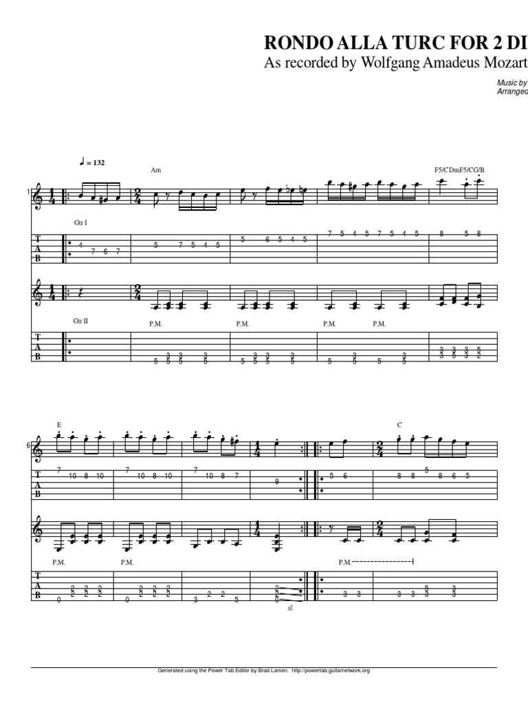 Wolfgang Amadeus Mozart - Rondo Alla Turca | PDF | Musical Compositions ...