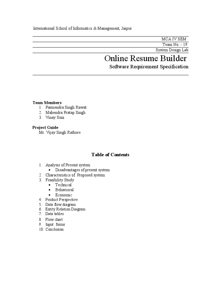 19.Project-Online Resume Builder | PDF | World Wide Web | Internet & Web