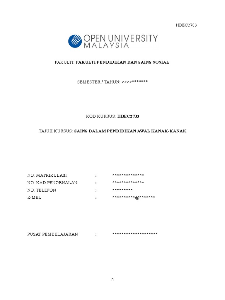 Assignment Hbec2703 Oum Pdf