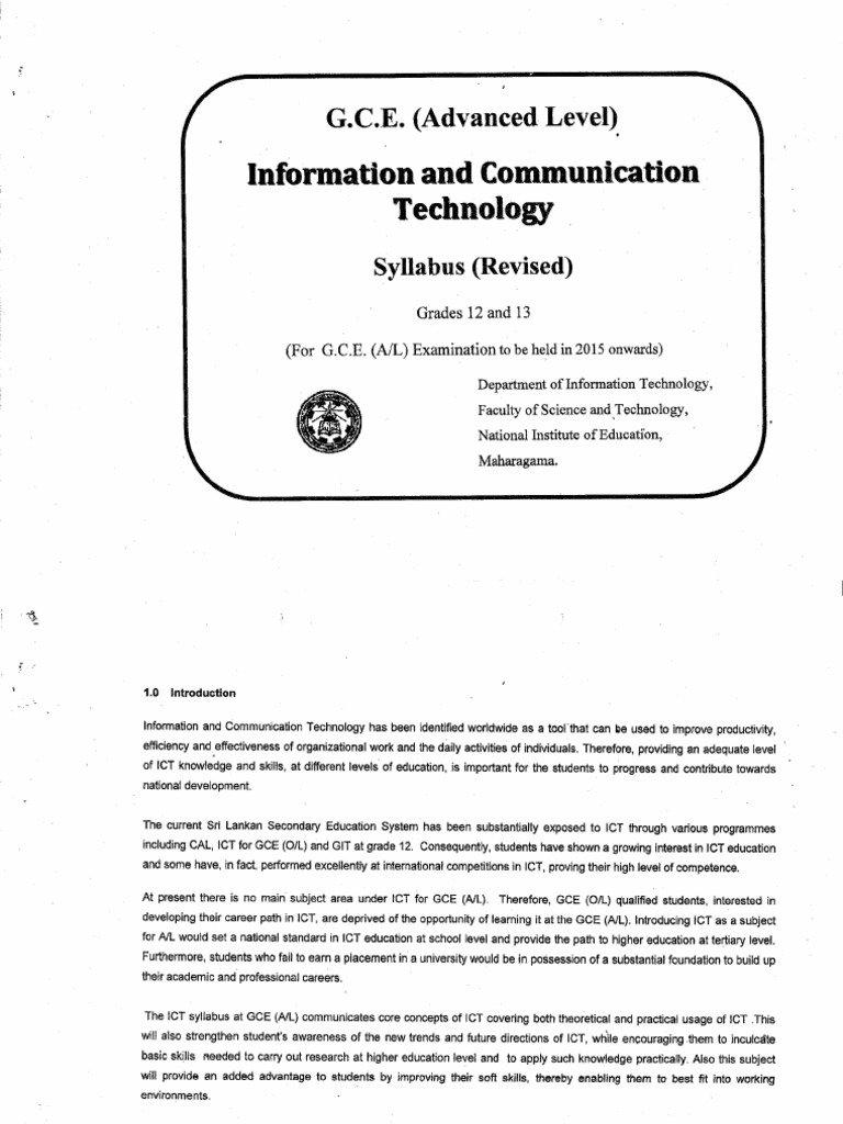 ICT AL Syllabus Revised PDF | PDF