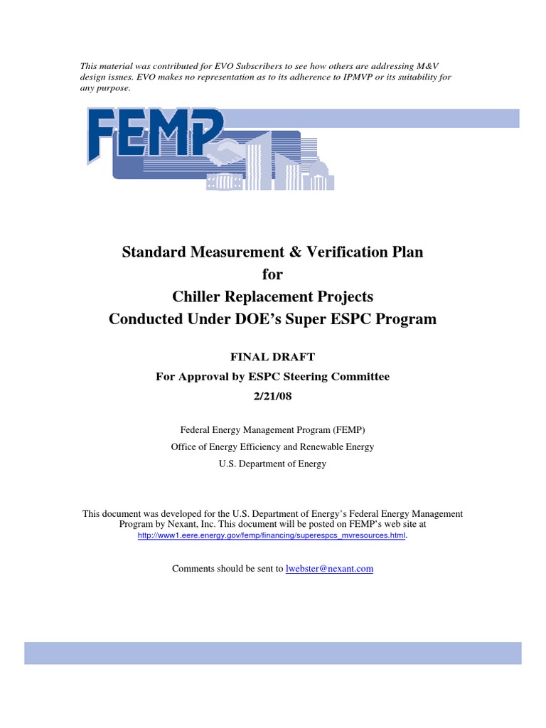 Chiller STD M&V Plan 2 21 08 Submitted For Approval PDF | PDF | Air Conditioning | Ton