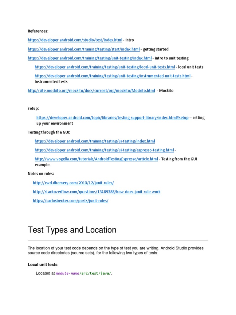 Android Studio Unit Testing | PDF | Unit Testing | Java (Programming ...