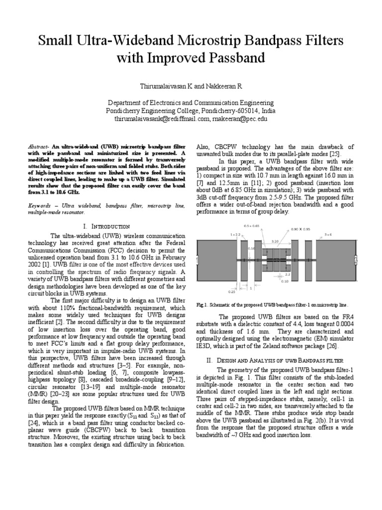 NCC 10 - Final | PDF | Ultra Wideband | Filter (Signal Processing)