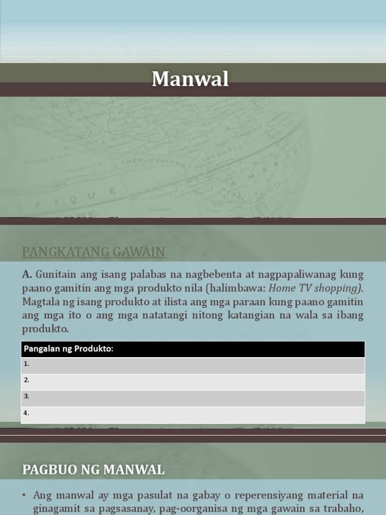 Manwal | PDF