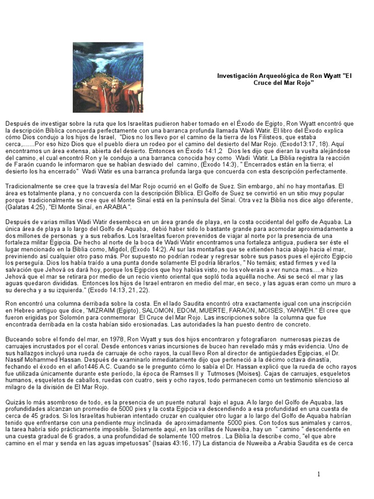 Cruce Del Mar Rojo - Investigación Arquológica de Ron Wyatt | PDF ...
