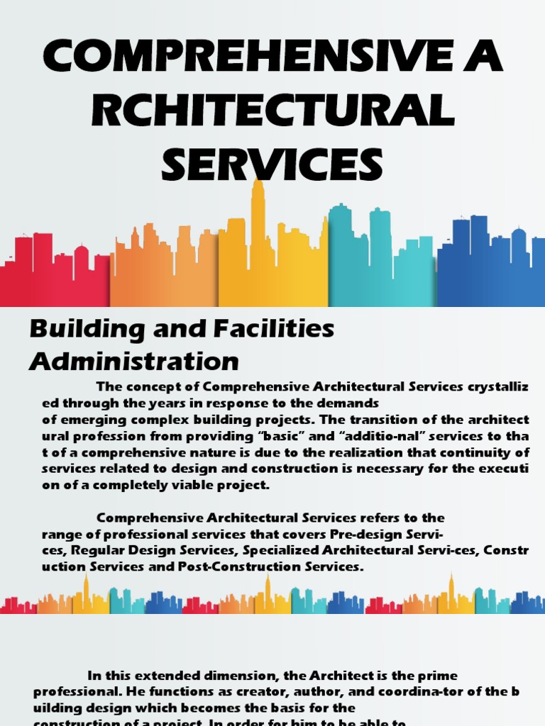 Comprehensive Architectural Services Pdf Architect Construction
