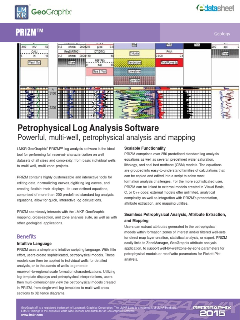 Prizm™: Petrophysical Log Analysis Software | PDF | Logarithm ...
