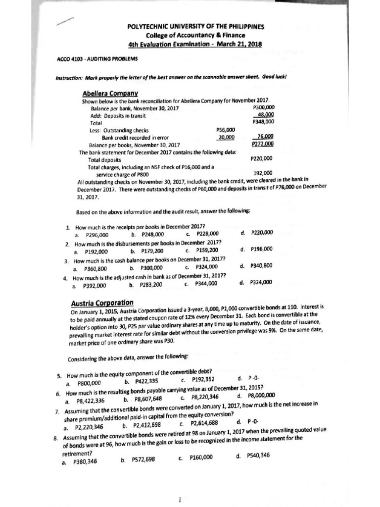 4th Evals Aud Prob | PDF