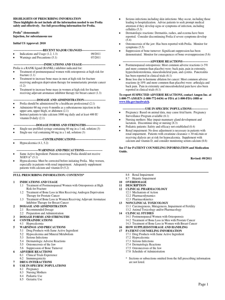 Denosumab FDA | PDF | Osteoporosis | Renal Function