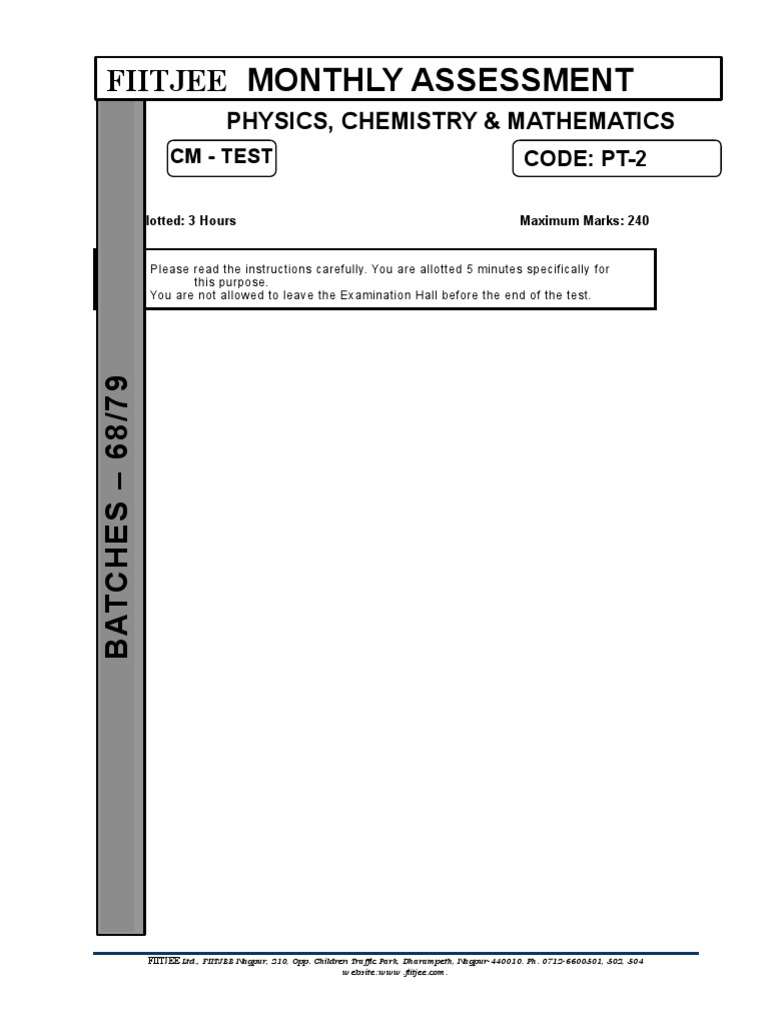 CM Test-VI 13.01.2018 With Solutions | PDF | Pendulum | Physical Sciences