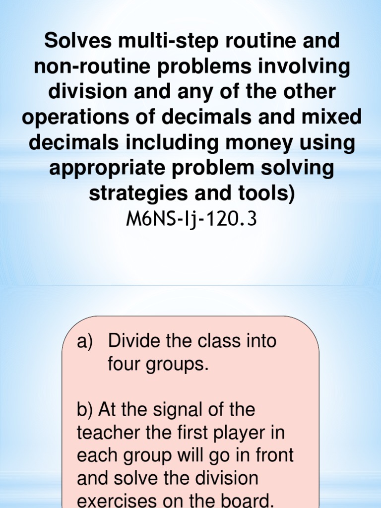 Solving Routine and Non Routine Problem