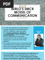David Berlo (1960) SMCR Model of Communication | PDF | Communication ...