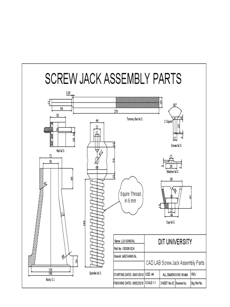 Screw Jack | PDF | Screw | Joining