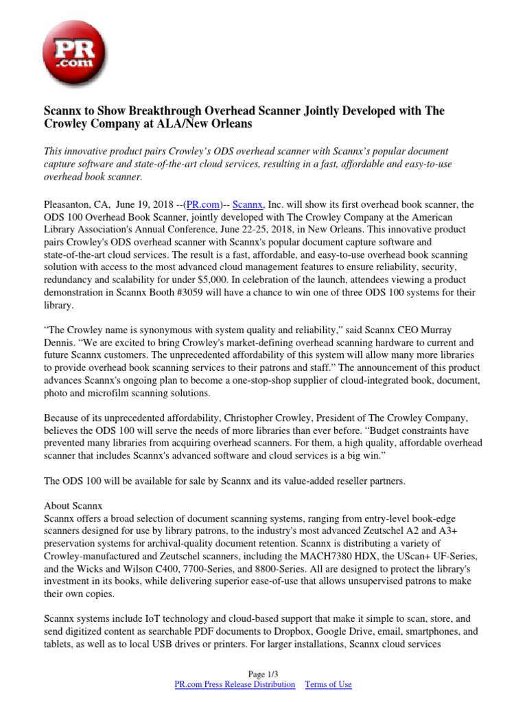 Scannx To Show Breakthrough Overhead Scanner Jointly Developed With The ...