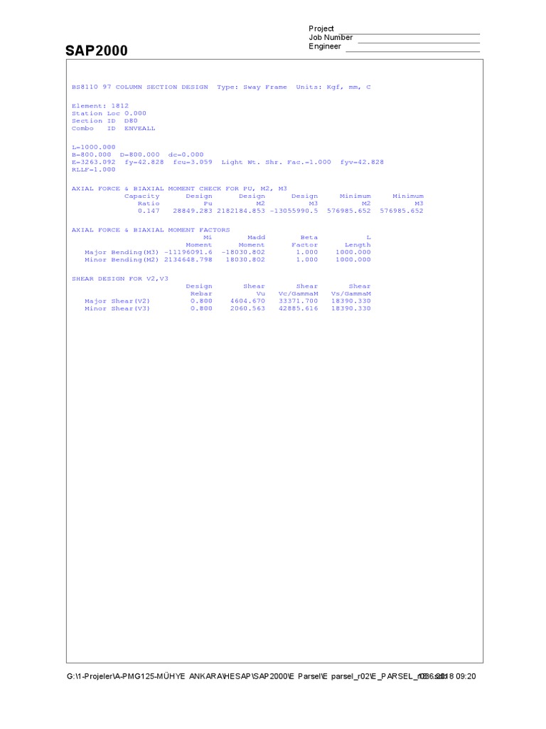 SAP2000 column section design | PDF