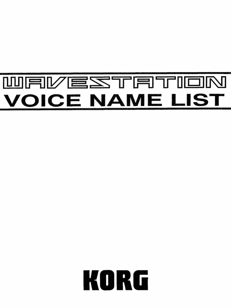 Ws Voice Name List | PDF