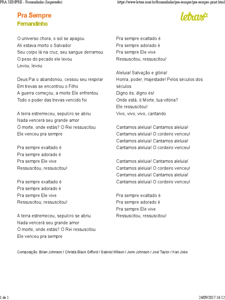 PRA SEMPRE - Fernandinho (Impressão) | PDF