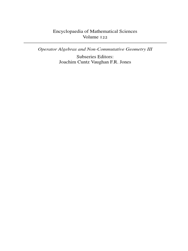 Operator Algebras. Theory of C-Algebras and Von Neumann Algebras | PDF ...