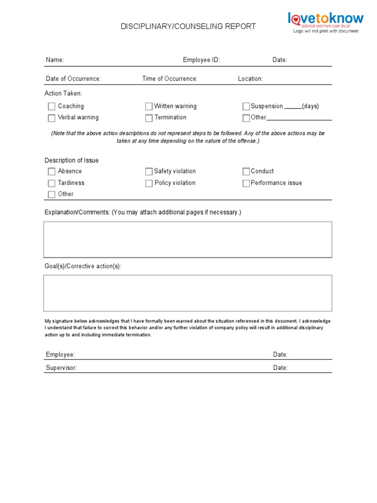 2832 Disciplinary Form | PDF | Career & Growth | Business