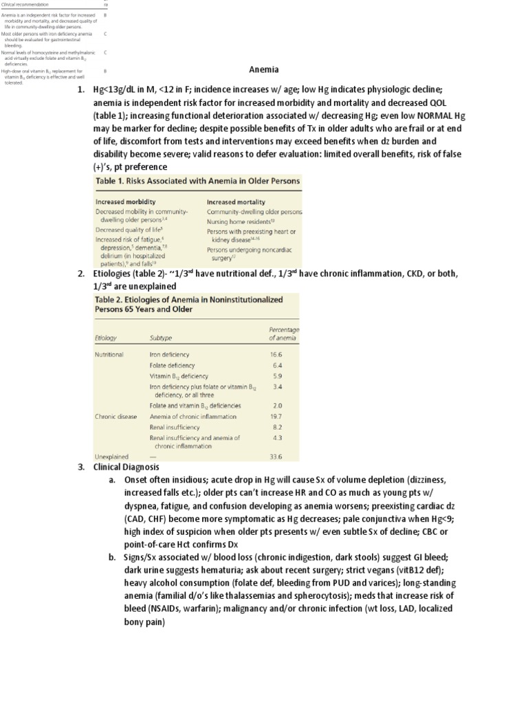 Anemia Notes | PDF | Anemia | Rtt